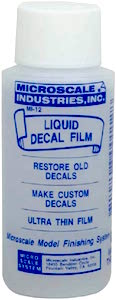 Scale model decal supplies - waterslide paper, ink,setting solutions.