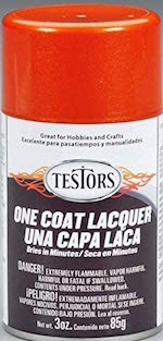 Testors hobby model paint both acrylic and anamel.