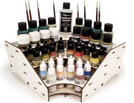 Hobby workbench organizers. For tools and paint and supplies.