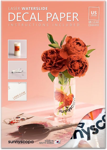 Scale model decal supplies - waterslide paper, ink,setting solutions.