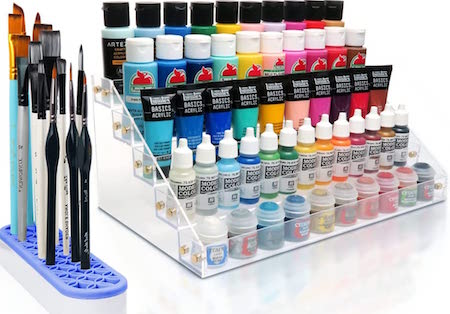 Hobby workbench organizers. For tools and paint and supplies.