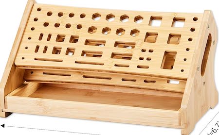 Hobby workbench organizers. For tools and paint and supplies.