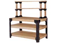 Hobby and craft room benches, tables, and organziers.